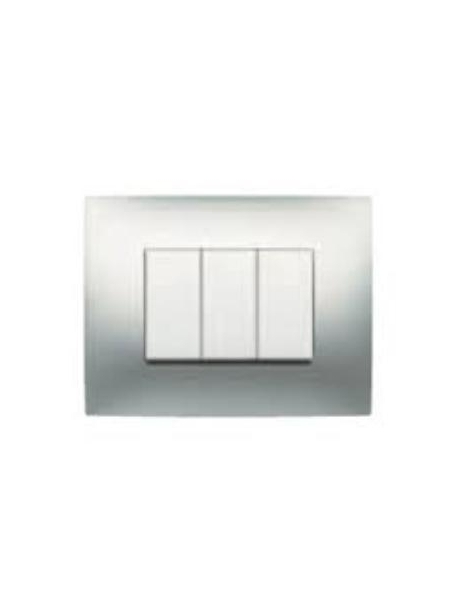 abb placca 3 moduli mostrina cromo satinato chiara 2csk0316ch ...