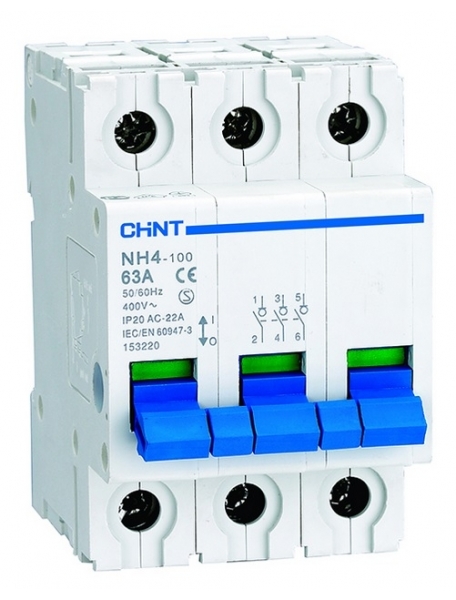 sezionatore 63a 3poli 3 moduli nh4 chint 80306 398044 - ElettroluceStore