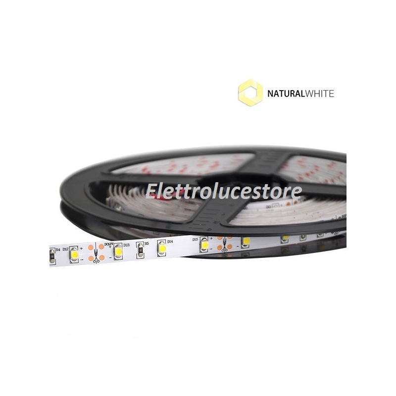 striscia led 24W 2100LM 12V IP20 PCB 8MM bobina da 300smd 3528 luce ...