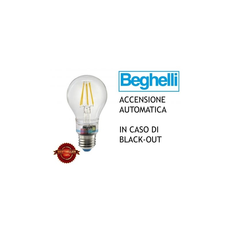 beghelli goccia retro' emergenza sorpresa zafiro led 6w e27 2700°k anti ...
